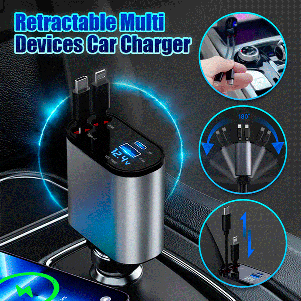 High-Speed 4-in-1 Car Charger – Fast & Tangle-Free Road Power ...
